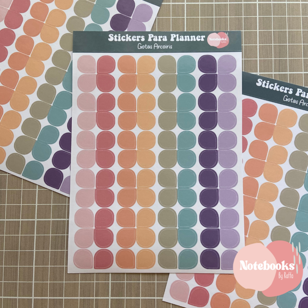 STICKERS PLANTILLA - GOTAS ARCOIRIS - Tulipan Azul Paper Garden