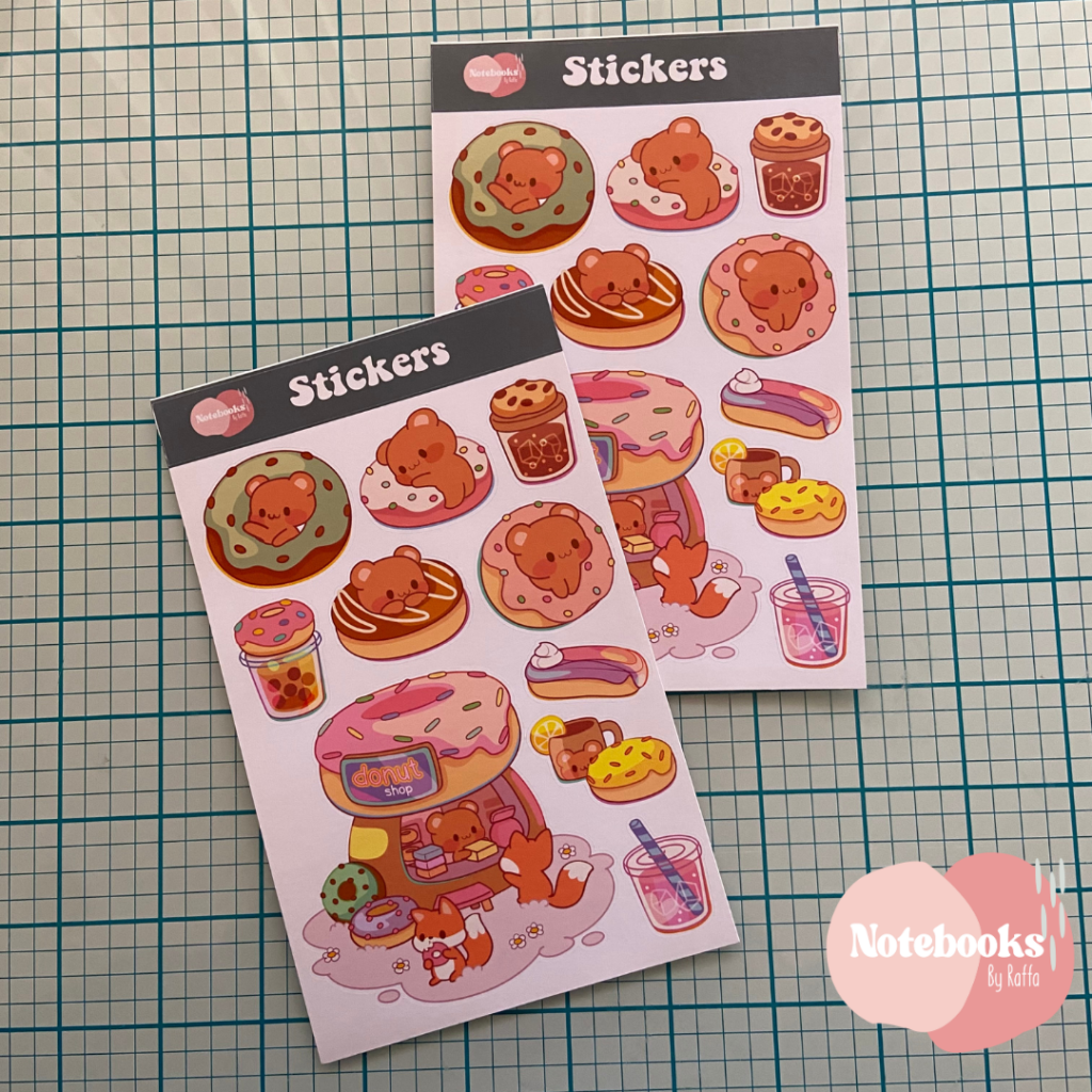 STICKERS KAWAII - DONUT SHOP - Tulipan Azul Paper Garden